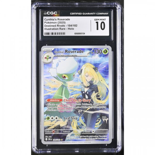 CGC 10 Pokémon Destined Rivals #184 Cynthia's Roserade Art Rare ...
